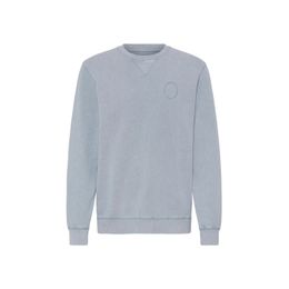 Longpullover Blend "Sweater BHFactor", Herren, Gr. L, blau (faded denim), Obermaterial: 100% Baumwolle CO., Pullover Longpullover