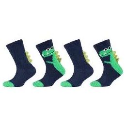 Socken Camano "COSY FANCY APPLICATION SOCKS", Damen, Gr. 27-30, blau, Elasthan, Polyester, unifarben, Socken Socken, mit elastischem Bund