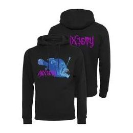 Mister Tee Kapuzensweatshirt MISTERTEE "MisterTee Herren Anxiety Hoody", Herren, Gr. L, schwarz, 100% Baumwolle, bedruckt, Sweatshirts