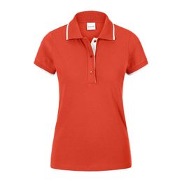 Madeleine Mode Kurzarmshirt MADELEINE "Poloshirt Klassisches Poloshirt", Damen, Gr. 44, orange (blutorange), Obermaterial: 97% Baumwolle CO. 3% Elasthan EL., Modern, normal, Shirts Kurzarmshirt