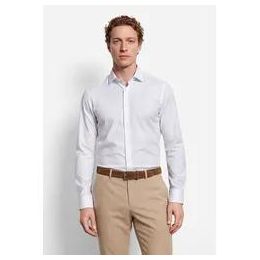 Businesshemd OLYMP "OLYMP No. Six 24/Seven, super slim, Modern Kent", Herren, Gr. 40, Normaler Arm, wei&szlig;, 64% Baumwolle, 27% Polyester, 9% Elasthan, Hemden