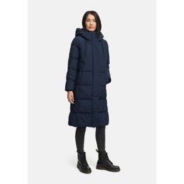 Winterjacke Marikoo "Marikoo Chumanii Damen Herbst Winter Steppmantel Parka lang N057", Damen, Gr. 3XL, blau (navy), Obermaterial: 100% Polyester PES., Jacken Winterjacke