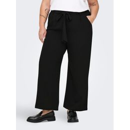 Schlupfhose Only CARMAKOMA "CARLUX LIFE PALAZZO ANKLE PANT NOOS", Damen, Gr. 48, N-Gr, schwarz, Web, Obermaterial: 95% Polyester, 3% Elasthan, 2% sonstige Fasern, unifarben, regular fit kn&ouml;chellang, Hosen Schlupfhose, Sommerhose