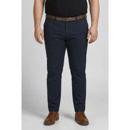 Jack & Jones PlusSize Chinohose "JPSTMARCO ADAM BELTED CHINO PLS", Herren, Gr. 46 (6XL), L&auml;nge 32, schwarz navy, Web, Obermaterial: 98% Baumwolle, 2% Elasthan, JACK & JONES PLUSSIZE, unifarben, slim fit kn&ouml;chellang, Hosen Chinohose
