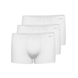 Retro Boxer Ammann "3er Pack Retro Short Day Modern / Cotton & More", Herren, Gr. 7, wei&szlig;, Satin, Obermaterial: 57% Modal CMD. 35% Baumwolle CO. 8% Elasthan EL., Unterhosen Retro Boxer