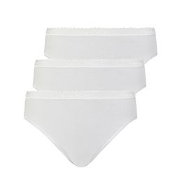 Midislip Nina von C. "3er Pack Damen Midislip Slipboutique", Damen, Gr. 40, wei&szlig;, Obermaterial: 100% Baumwolle CO., Unterhosen Midislip
