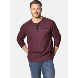 Langarm-Poloshirt Jan Vanderstorm "Langarmshirt IVOR", Herren, Gr. XL, rot (lila), Obermaterial: 70% Baumwolle CO. 30% Polyester COOLMAX PES(Coolmax)., Shirts Langarm-Poloshirt