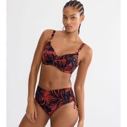 B&uuml;gel-Bikini-Top Triumph "Summer Palm W 01", Damen, Gr. 48, Cup C, braun, schwarz combination, Microfaser, Obermaterial: 55% Polyamid, 45% Elasthan, Bikini-Oberteile B&uuml;gel-Bikini-Top, Minimizer - verkleinert die Brust optisch um eine Cup-Gr&ouml;&szlig;e