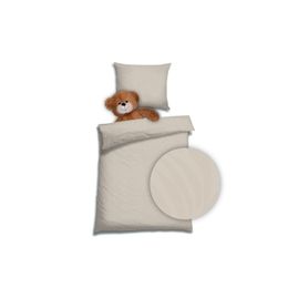 Kinderbettw&auml;sche Florella "Zoma beige Flausch-Flanell, 100% Baumwolle", beige, B/L: 100cm x 135cm, 1 Stk., 1 Stk., Flanell, B/L: 40cm x 60cm, Flanell, Obermaterial: 100% Baumwolle CO., Bettw&auml;sche, Kinderbettw&auml;sche