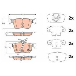 TRW Bremsbelagsatz, Scheibenbremse GDB2115 hinten rechts links mit Zubeh&ouml;r f&uuml;r FORD USA KTJ1-GC2M007-AA 5333787 5333798