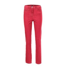 Regular-fit-Jeans GOLDNER "Kurzgr&ouml;&szlig;e Damen Jeans Slim Fit LOUISA, Stretch", Damen, Gr. 22, K-Gr, rot, Obermaterial: 70% Baumwolle CO. 27% Polyester PES. 3% Elasthan EL., Jeans Regular-fit-Jeans
