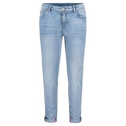 Relaxhose Betty Barclay "Basic-Jeans mit Waschung", Damen, Gr. 38, EURO, blau (light blau denim), Obermaterial: 56% Baumwolle CO. 30% Viskose CV. 12% Polyester PES. 2% Elasthan EL., Hosen Relaxhose