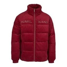 Winterjacke Karl Kani "Karl Kani Unisex KM233-038-1 KK Retro Corduroy Puffer Jacket", Herren, Gr. M, dunkelrot, 100% Baumwolle, unifarben, normal, hoch geschlossener Ausschnitt, Jacken Winterjacke