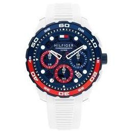 Chronograph Tommy Hilfiger "TH-REGATTA", wei&szlig;, Armbanduhren, Herren, Chronograph, Quarzuhr, Armbanduhr, Herrenuhr, Silikonarmband, analog, Tag