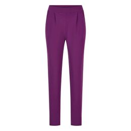 Schlupfhose GOLDNER "Kurzgr&ouml;&szlig;e Weite Schlupfhose SARA in Krepp-Qualit&auml;t", Damen, Gr. 23, K-Gr, pink (beere), Obermaterial: 95% Polyester PES. 5% Elasthan EL., Hosen Schlupfhose