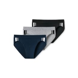 Slip Schiesser "Slip 3er Pack", Herren, Gr. 4XL, bunt (schwarz, grau, dunkelblau), Obermaterial: 95% Baumwolle CO. 5% Elasthan EL., Unterhosen Slip