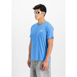T-Shirt Alpha Industries "Basic T-Shirt SL", Herren, Gr. M, blau (mediteranian blau), Obermaterial: 100% Baumwolle, Shirts T-Shirt