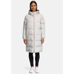 Winterjacke Marikoo "Marikoo Nomadiaa lange Damen Winterjacke N024", Damen, Gr. L, grau (light grau), Obermaterial: 100% Polyester PES., Jacken Winterjacke