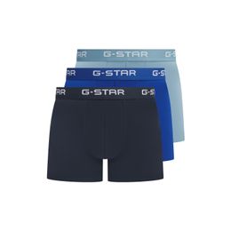 G-Star Raw Boxershorts G-STAR "Boxershort ASH Trunk 3-pack 3er Pack", Herren, Gr. XL, bunt (blau), Obermaterial: 95% Baumwolle CO. 5% Elasthan EL., Unterhosen Boxershorts