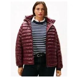 Steppjacke Tommy Hilfiger Curve "CRV LW PADDED SLIM JACKET", Damen, Gr. 46, rot (deep burgundy), Steppware, Obermaterial: 100% Nylon. Futter: 100% Polyamid. Wattierung: 100% Polyester, unifarben, slim fit, Jacken Steppjacke, in gro&szlig;en Gr&ouml;&szlig;en