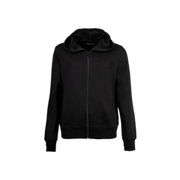 Sweatshirt Emporio Armani "Sweatjacke Iconic Terry", Damen, Gr. S, schwarz, Obermaterial: 55% Baumwolle CO. 45% Polyester PES., Sweatshirts Sweatshirt
