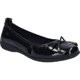 Ballerina Josef Seibel "Fenja 09, black-black", Damen, Gr. 41, schwarz (schwarz, schwarz), Obermaterial: 100% Rindsleder Leather cow., Schuhe Ballerina