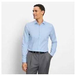 Langarmhemd OLYMP "No 6 six", Herren, Gr. 38, N-Gr, bleu, Web, Obermaterial: 97% Baumwolle, 3% Elastolefin, sehr schmal, 2-Knopf-Manschette, Hemden, Royal Kentkragen, Businesshemd, super slim fit