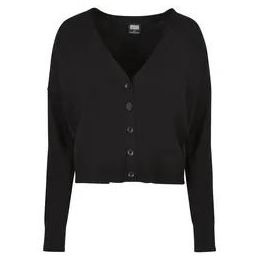Strickjacke Urban Classics "Urban Classics Damen Ladies Eco Viscose Oversized Cardigan", Damen, Gr. XS, schwarz, 52% Viskose, 28% Polyester, 20% Polyamid, unifarben, oversize, V-Ausschnitt, Strickjacken Strickjacke