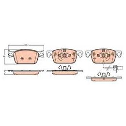 TRW Bremsbelagsatz, Scheibenbremse GDB2127 vorne rechts links f&uuml;r VW AUDI 8W0698151BH 8W0698151AG 8W0698151BG