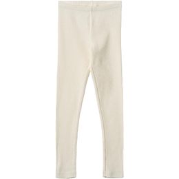 Leggings Wheat "Rib Jersey Leggings Jules", Jungen, Gr. 116, N-Gr, wei&szlig; (ivory), Jersey, Obermaterial: 96% Baumwolle, 4% Elasthan, unifarben, figurbetont kn&ouml;chellang, Hosen Leggings