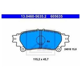 ATE Bremsensatz-Vorn und hinten SG00000DV6 Bremsensatz, Scheibenbremse vorne rechts links bel&uuml;ftet 290mm f&uuml;r LEXUS TOYOTA 43512-42090 43512-33140 0446