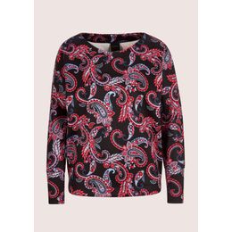 Madeleine Mode Langarmshirt MADELEINE "Sweatshirt Ethno-Sweatshirt mit Kimono-&Auml;rmeln", Damen, Gr. 42, schwarz (schwarz, rot, multicolor), Obermaterial: 50% Modal CMD. 44% Polyester PES. 6% Elasthan EL., Modern, Shirts Langarmshirt