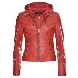 Lederjacke JCC "Lederjacke 31020359", Damen, Gr. M, rot, Obermaterial: 100% Lammnappaleder LANA. Futter: 100% Polyester PES., Jacken Lederjacke