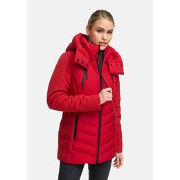 Winterjacke Marikoo "Marikoo Tivaa Damen Herbst Winter Steppjacke N103", Damen, Gr. L, rot (deep rot), Obermaterial: 98% Polyester PES. 2% Elasthan EL., Jacken Winterjacke