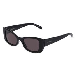 SAINT LAURENT SL 593 | Damen-Sonnenbrille | Fassung: Vollrand, Butterfly, Kunststoff, Schwarz | Glasfarbe: Grau