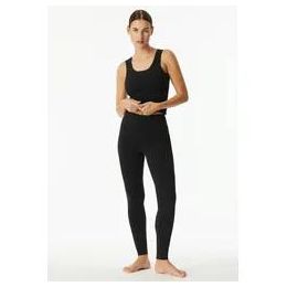Leggings Schiesser "Invisible Soft Warming", Damen, Gr. 38, N-Gr, schwarz, Obermaterial: 60% Polyacryl, 30% Modal, 10% Elasthan, lang, Hosen Leggings, flache N&auml;hte, w&auml;rmend