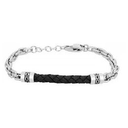 Adelia&acute;s Edelstahlarmband ADELIA ́S "Herren Armband aus Edelstahl" Gr. 19, schwarz silber, Armb&auml;nder, Herren, 19, Edelstahl, Edelstahlarmband