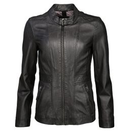 Lederjacke Mustang "Lederjacke Gloria", Damen, Gr. 3XL, schwarz, Obermaterial: 100% Lammleder LEL. Futter: 100% Polyester PES., Jacken Lederjacke