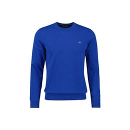Sweater Gant "Strickpullover CLASSIC COTTON C-NECK", Herren, Gr. 4XL, blau (blau (lapis)), Obermaterial: 100% Baumwolle CO., Sweatshirts Sweater
