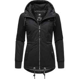 Winterjacke Ragwear "Winterjacke YM-Danka", Damen, Gr. XL, schwarz (schwarz022), Obermaterial: 100% Polyester PES. Obermaterial: Futter: 100% Polyester PES. 100% Polyester PES., Jacken Winterjacke