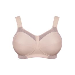 Sport-BH Ulla Dessous "Sport BH ohne B&uuml;gel Kate", Damen, Gr. 90, Cup D, beige (biskuit), Obermaterial: 37% Polyamid PA. 25% Polyester PES. 16% Elasthan EL. 13% Baumwolle CO. 7% Polyurethan PU., BHs Sport-BH