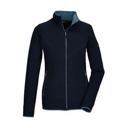 Fleecejacke Killtec "KOW 111 WMN KNT FLC JCKT", Damen, Gr. 48, blau (navy), Oberstoff: 100% Polyester, Jacken Fleecejacke, Strickfleecejacke, Melange-Optik, Stretch, verschlie&szlig;bare Taschen