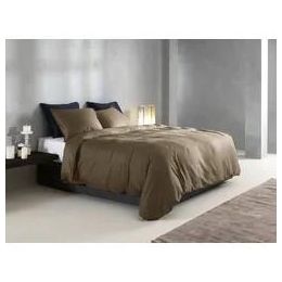 Bettw&auml;sche ZO HOME "Zohome Baumwolle Mako-Satin Bettw&auml;sche Satinado", beige (real taupe), B/L: 135cm x 200cm, 1 Stk., 1 Stk., Mako-Satin, B/L: 80cm x 80cm, 1 Stk., Mako-Satin, Obermaterial: 100% Baumwolle, Bettw&auml;sche, Bettw&auml;sche, Bettw&auml;sche aus 100% Baumwolle, hochwertige Mako-Satin, ab 135x200 cm.