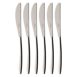 Villeroy & Boch Tafelmesser VILLEROY & BOCH "Tafelmesser SoftWave 23,7 cm 6er Set silber", silber, 6 tlg., Essmesser, Tafelmesser