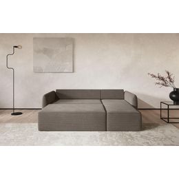 Ecksofa COTTA "Flow L-Form, Breite 239 cm", taupe, B:239cm H:89cm T:170cm, 100% POLYESTER, Sofas, Ecksofa, wahlweise mit Bettfunktion