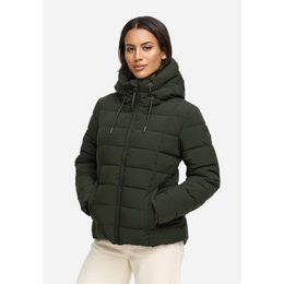 Winterjacke Marikoo "Marikoo Tayenaa Damen Herbst Winter Steppjacke N098", Damen, Gr. L, gr&uuml;n (schwarz olive), Obermaterial: 100% Polyester PES., Jacken Winterjacke