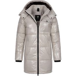 Wintermantel Ragwear "Wintermantel Roobie Long", Damen, Gr. XXL, grau (zinc), Obermaterial: 100% Nylon NY. Obermaterial: Futter: 100% Polyester PES. 100% Polyester PES., M&auml;ntel Wintermantel