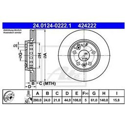 ATE Bremsensatz-Vorderachse IJZJSGI6R2 Bremsensatz, Scheibenbremse vorne rechts links bel&uuml;ftet 280mm f&uuml;r RENAULT MERCEDES-BENZ 4154300022 7701209839 4