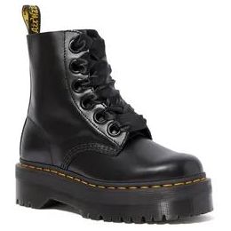 Schn&uuml;rboots Dr. Martens "Molly", Damen, Gr. 43, schwarz, Leder, Schuhe Schn&uuml;rboots, Plateauboots, Chunky Boot mit modischen Schn&uuml;rsenkeln