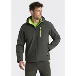 Softshelljacke CMP, Herren, Gr. 56, pine, Softshell, Obermaterial: 96% Polyester, 4% Elasthan. Futter: 100% Polyester. Innenseite: 100% Polyester, taillenbedeckt, hoch geschlossener Ausschnitt, angesetztes B&uuml;ndchen mit Windstopper, Jacken Softshelljacke, Wasserabweisend & Winddicht & Atmungsaktiv, &Uuml;bergangsjacke
